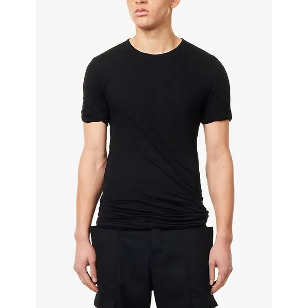Rick Owens Double Short-sleeve Cotton T-shirt - Black