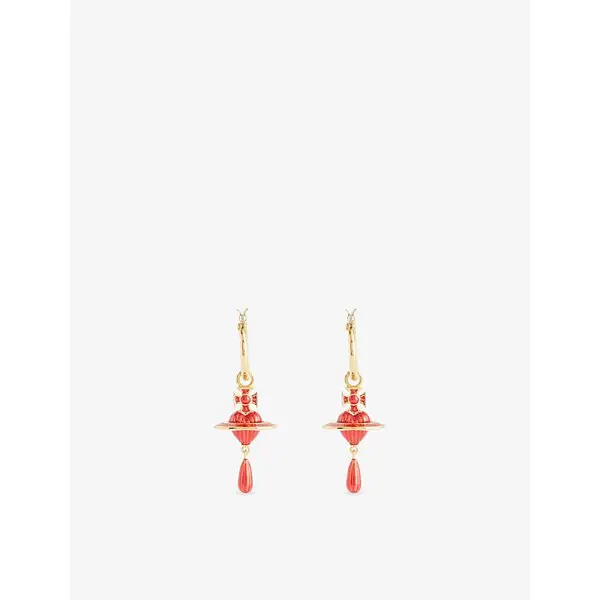 VIVIENNE WESTWOOD Fabianna Gold-plated Bead Drop Earrings - Gold / Red Enamel