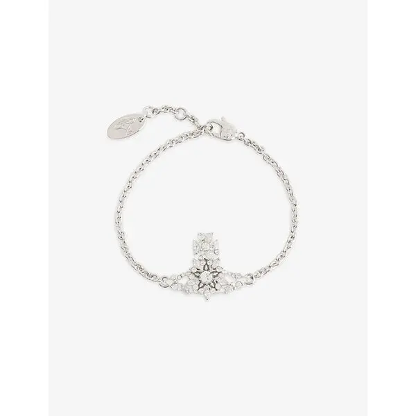 VIVIENNE WESTWOOD Mariette Bracelet - Platinum / White Crystal