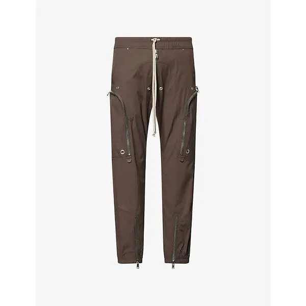 Rick Owens Bauhaus Zip-pockets Cotton-poplin Cargo Trousers - Dark Dust
