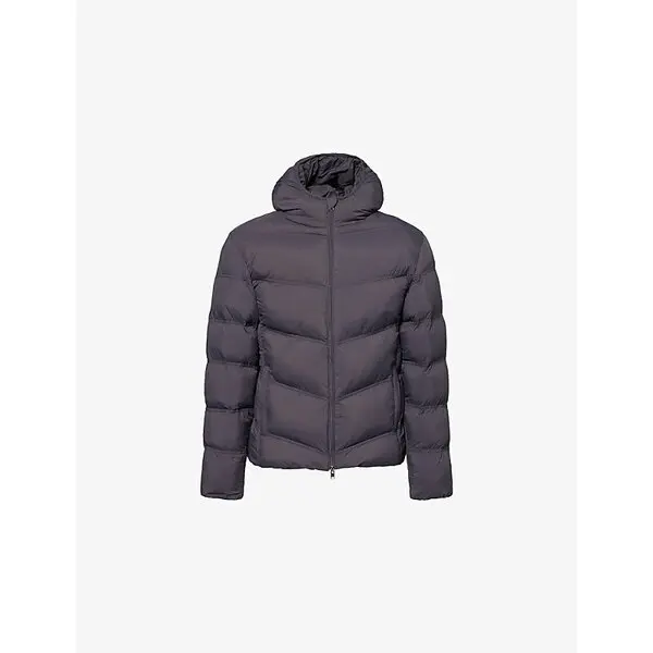 ARNE Chevron Hooded Puffer Jacket - Grey
