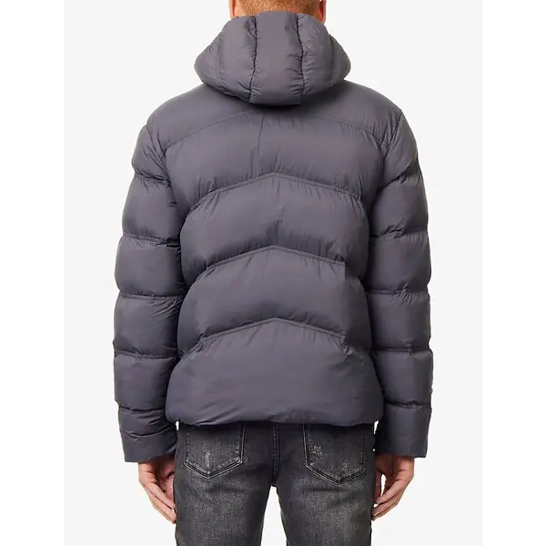 ARNE Chevron Hooded Puffer Jacket - Grey