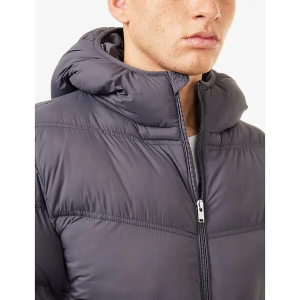 ARNE Chevron Hooded Puffer Jacket - Grey