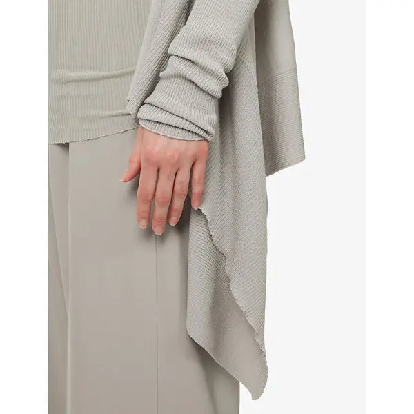 Rick Owens Medium Wrap Asymmetric Wool Cardigan - Pearl