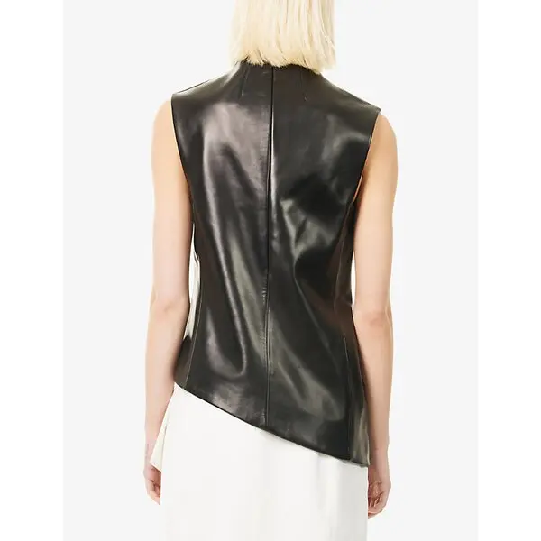 Khaite Von Leather Top - Black
