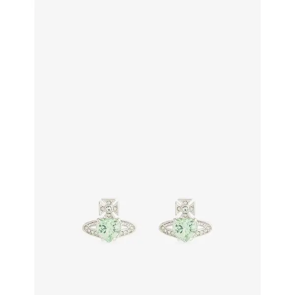 VIVIENNE WESTWOOD Ariella Stud Earrings - Platinum / Light Green