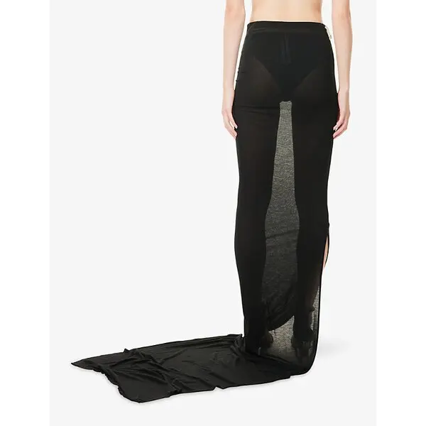 Rick Owens Woven Split Midi Skirt