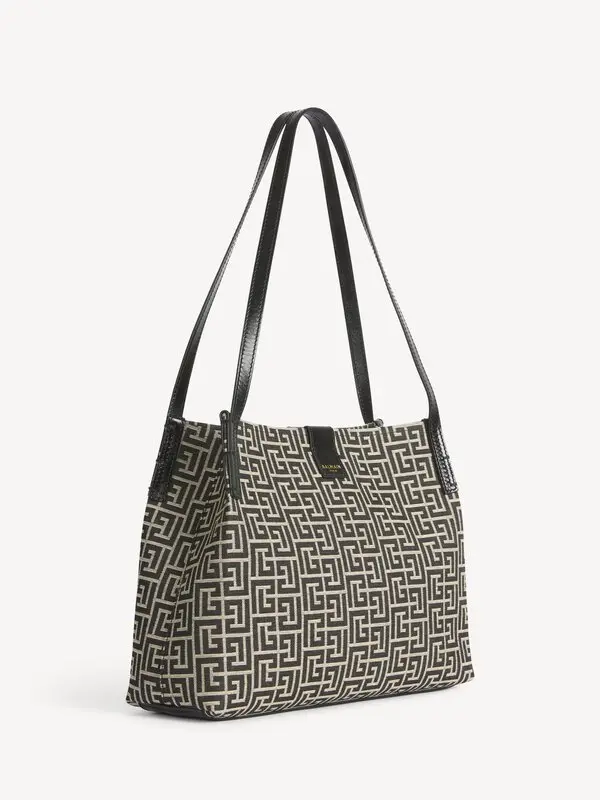 Balmain Monogram Jacquard Medium Shopper Bag