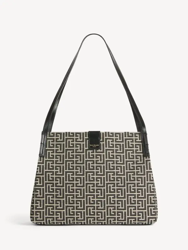 Balmain Monogram Jacquard Medium Shopper Bag