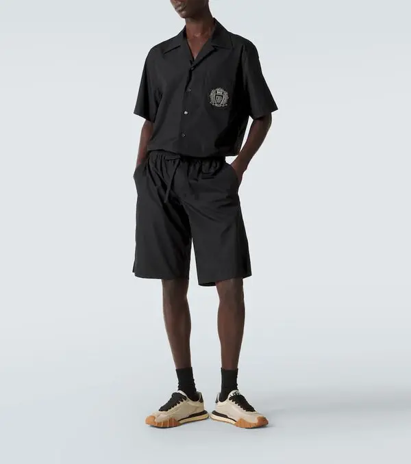 Dolce & Gabbana Logo Cotton Poplin Bowling Shirt