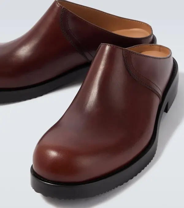 Dries Van Noten Leather Mules - Brown