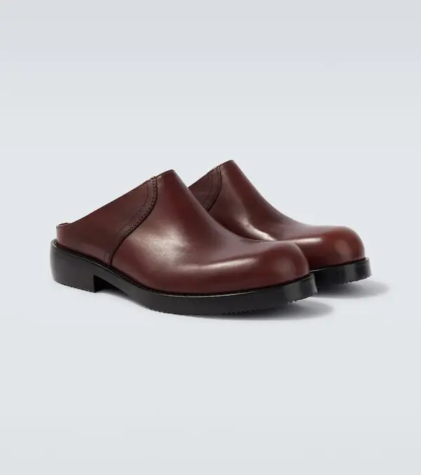 Dries Van Noten Leather Mules - Brown