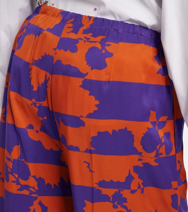 Dries Van Noten Printed Wide-leg Pants - Orange