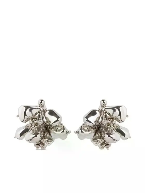 Dries Van Noten Beaded Earrings - Silver