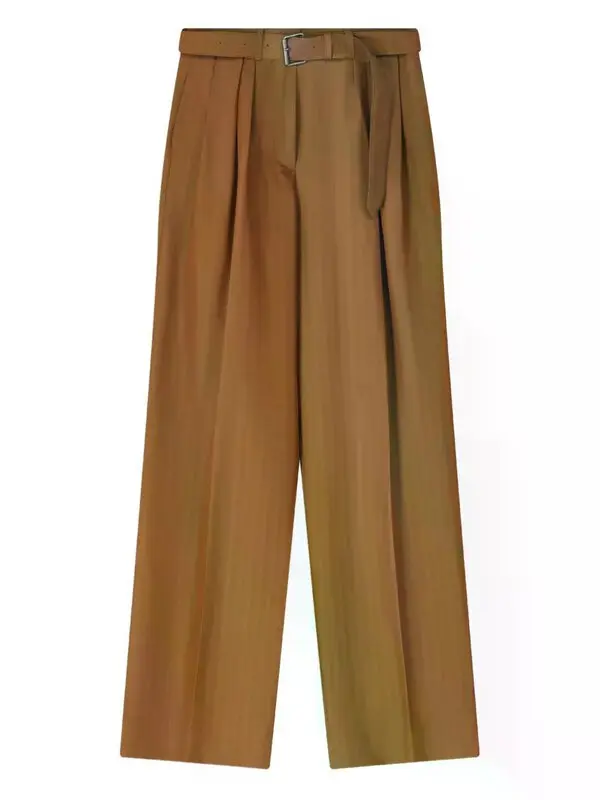 Dries Van Noten Herringbone Belted Trousers