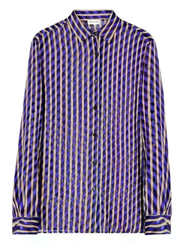 Dries Van Noten Devoré Shirt - Purple