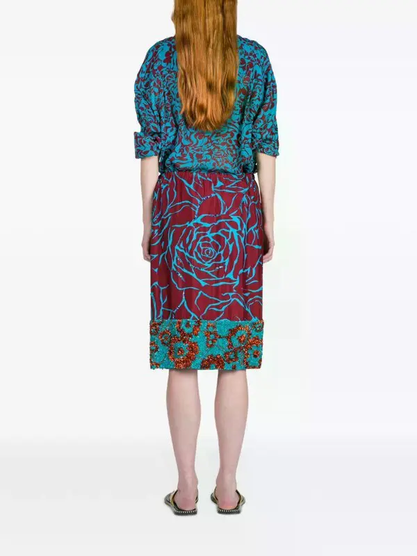 Dries Van Noten Printed Loose Fit Shirt - Blue