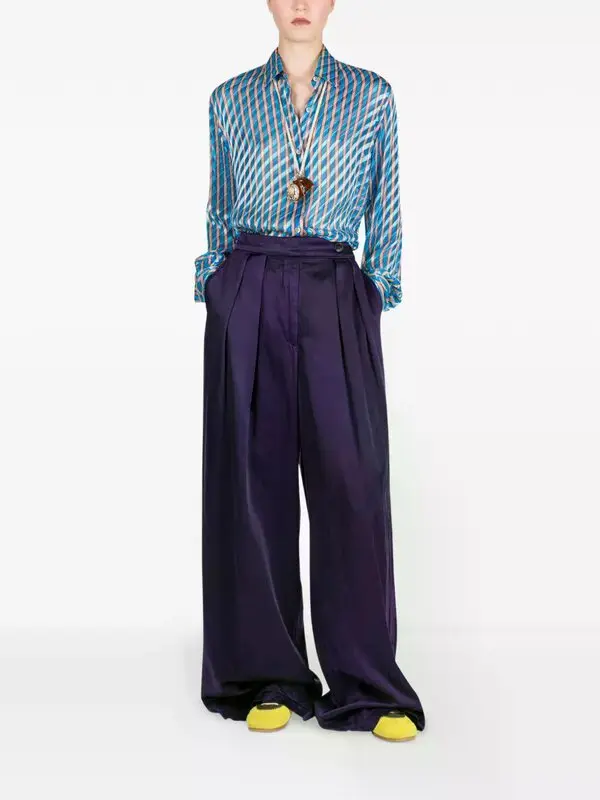 Dries Van Noten Wide Pleated Trousers