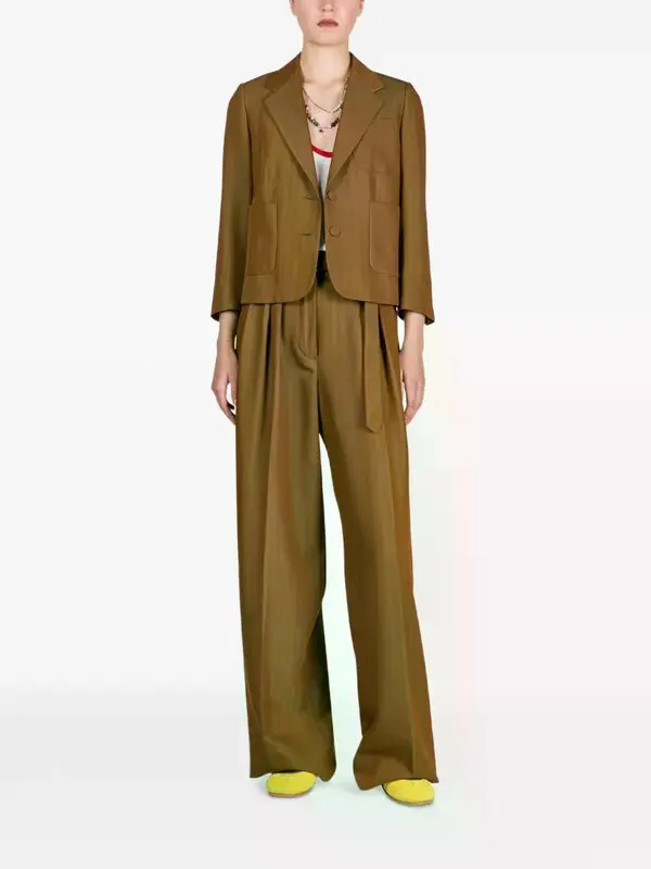 Dries Van Noten Herringbone Cropped Blazer