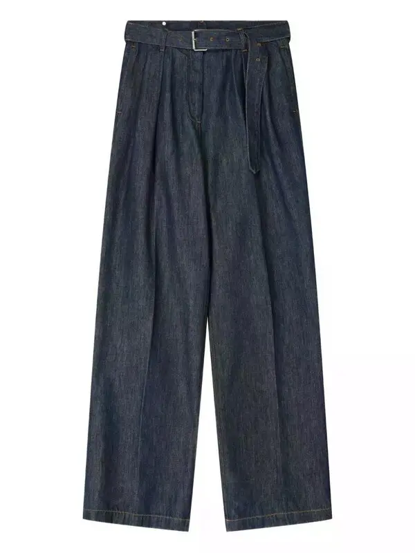 Dries Van Noten Belted Wide Leg Denim Jeans