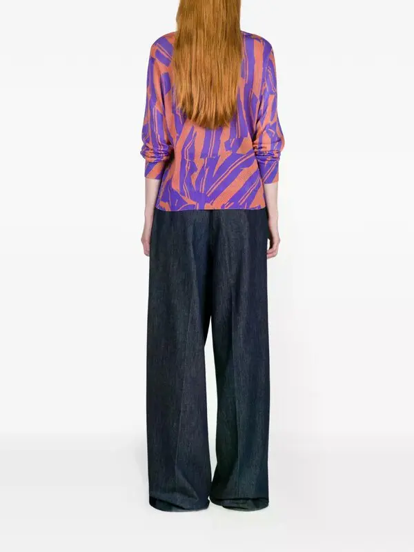 Dries Van Noten Belted Wide Leg Denim Jeans