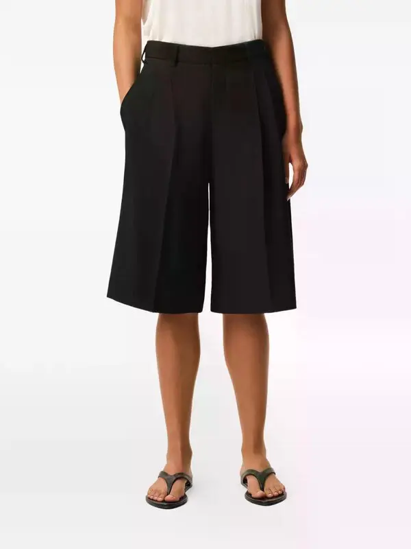 Ami Pleated Wide Bermuda Shorts