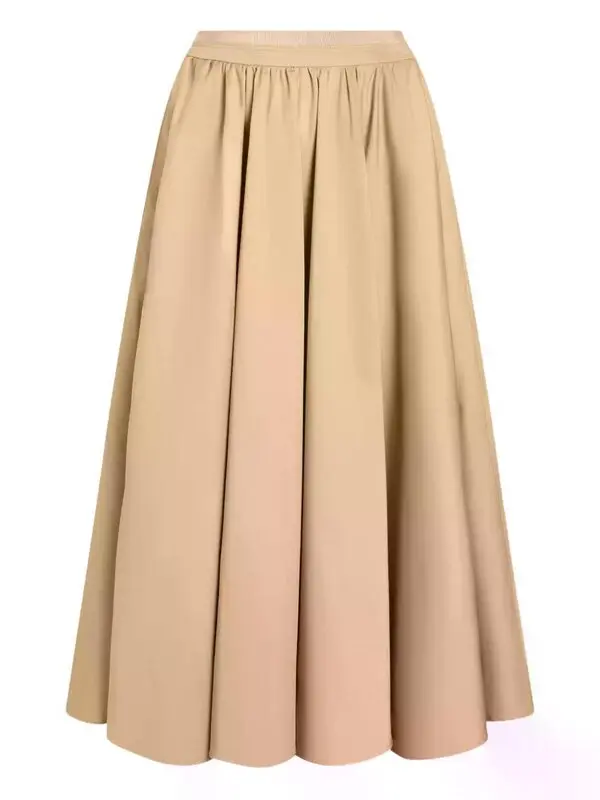 PATOU Pleated Maxi A-line Skirt - Neutrals