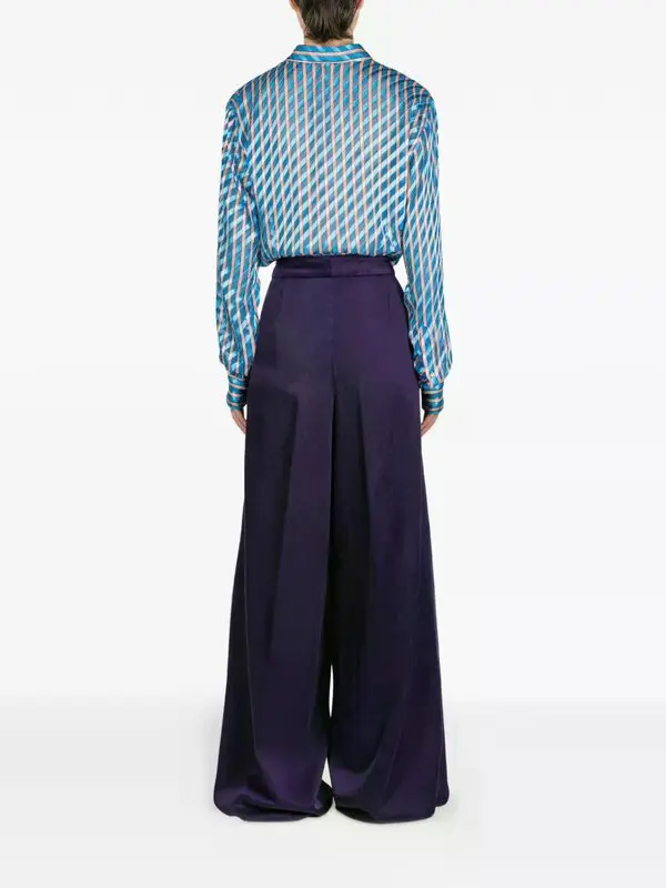 Dries Van Noten Wide Pleated Trousers - Purple