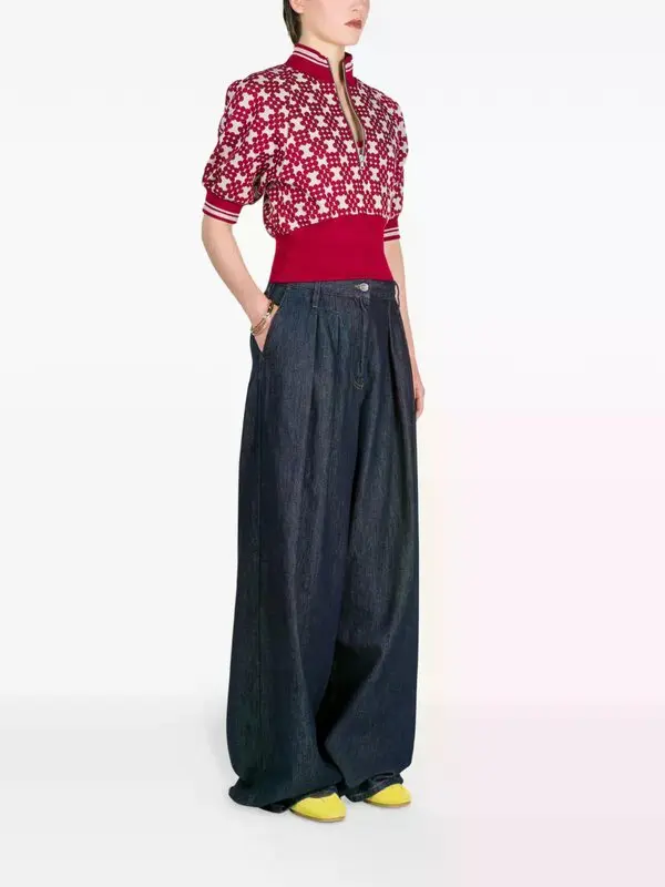 Dries Van Noten Wide Leg Pleated Jeans