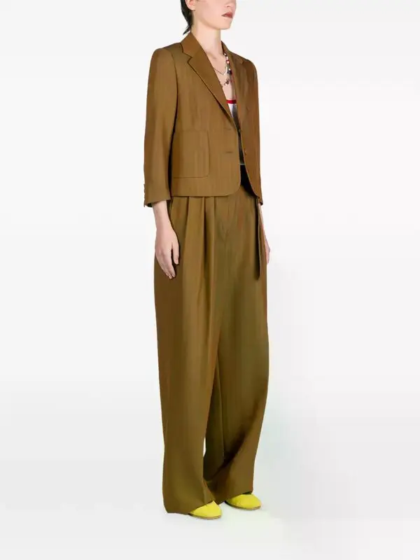 Dries Van Noten Herringbone Cropped Blazer