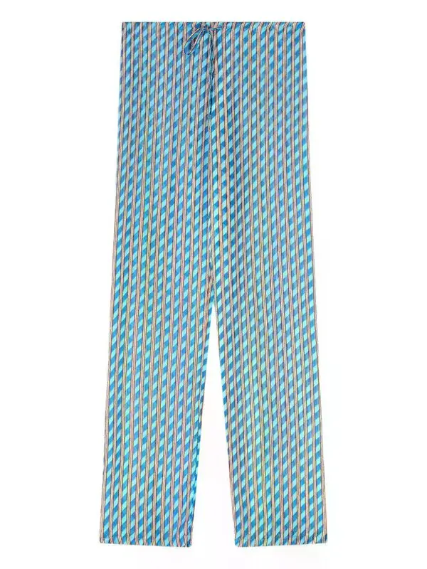 Dries Van Noten Devoré Striped Trousers