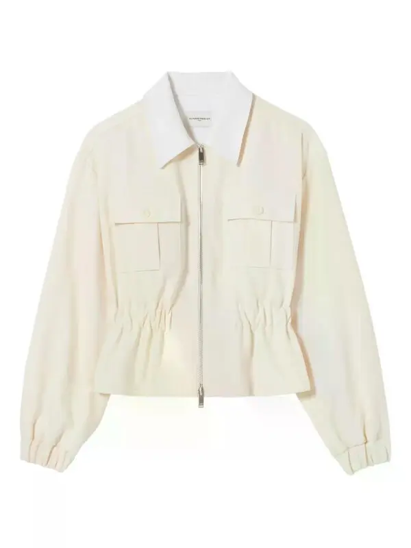 Claudie Pierlot Contrast-collar Zip-up Jacket - Neutrals