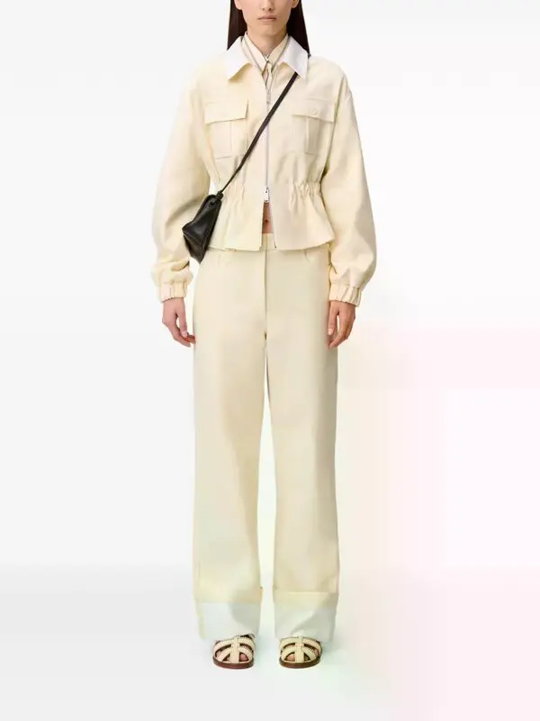 Claudie Pierlot Contrast-collar Zip-up Jacket - Neutrals