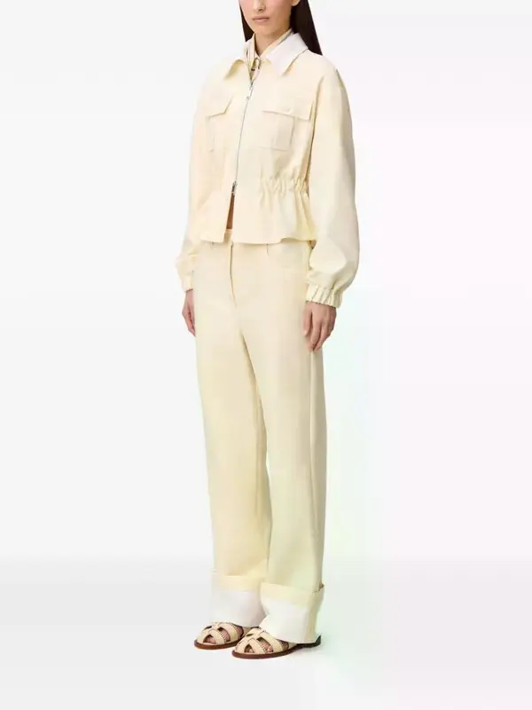 Claudie Pierlot Contrast-collar Zip-up Jacket - Neutrals