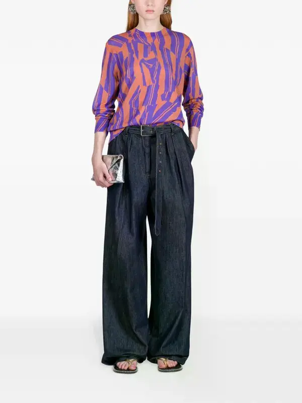 Dries Van Noten Belted Wide-leg Jeans