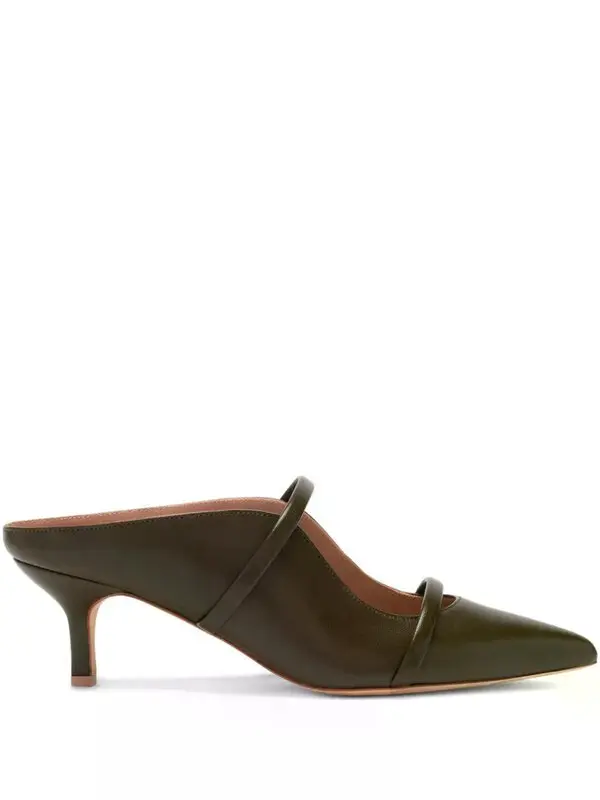 MALONE SOULIERS Maureen Leather Mules - Green
