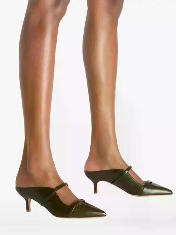 MALONE SOULIERS Maureen Leather Mules - Green