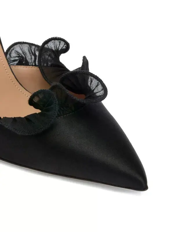 MALONE SOULIERS Cecile Bow-detail Ruffled Mules - Black