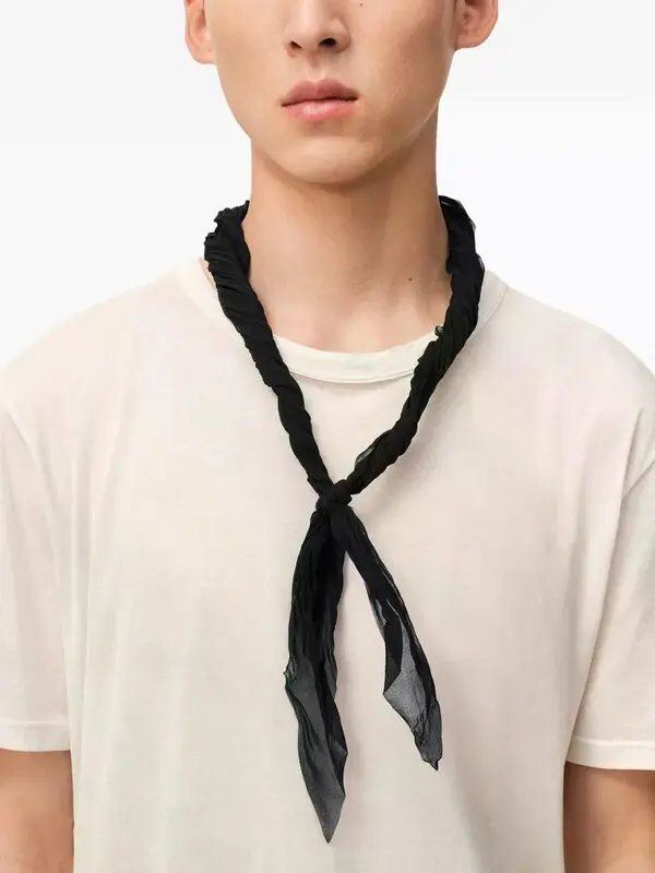 AMI Paris Twisted Crumpled Scarf - Black