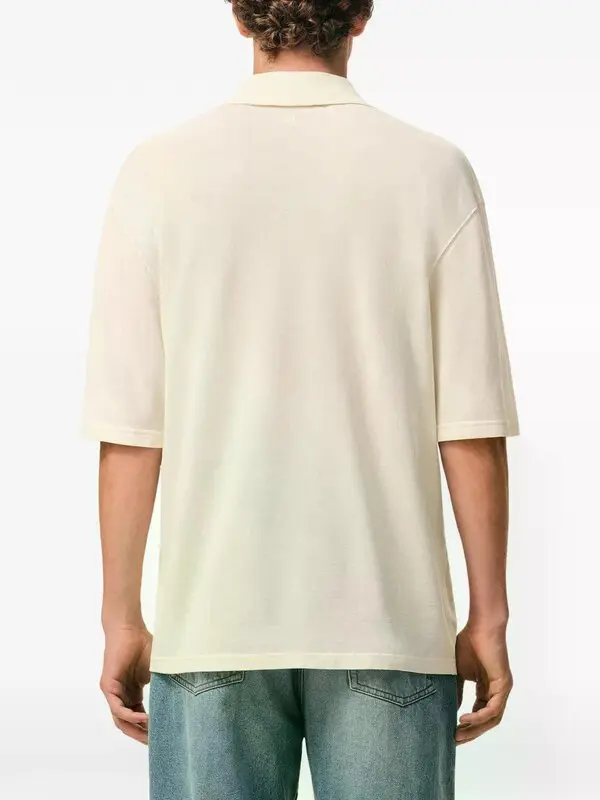AMI Paris De Coeur Embroidered Polo Shirt