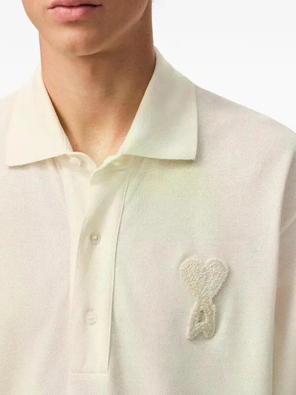 AMI Paris De Coeur Embroidered Polo Shirt