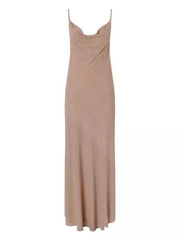 Pinko Embellished Cowl Neck Maxi Dress - Pink