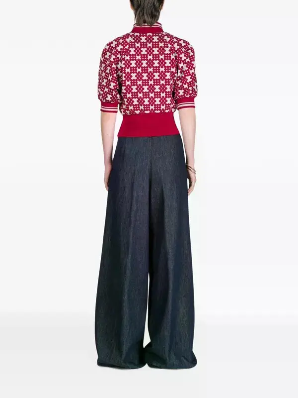 Dries Van Noten Wide Leg Pleated Jeans - Blue
