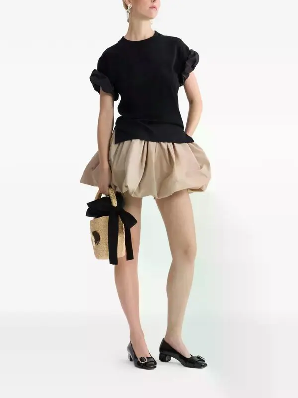 PATOU Faille-sleeves T-shirt - Black