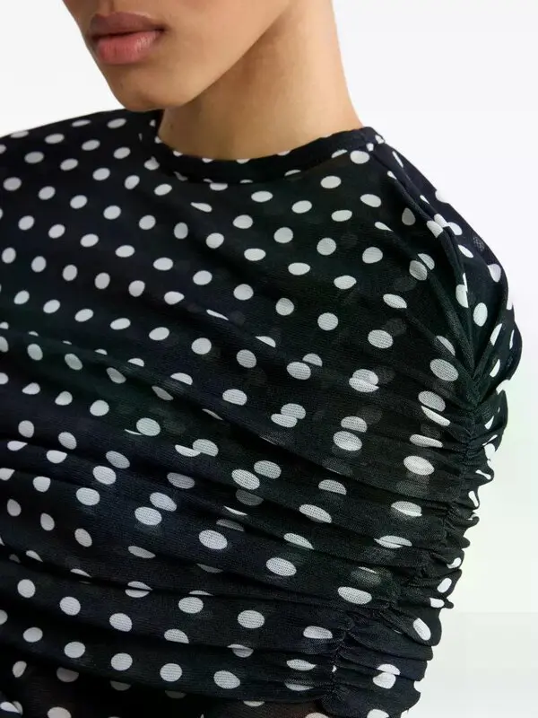 PATOU Polka Dot Long Sleeve Blouse