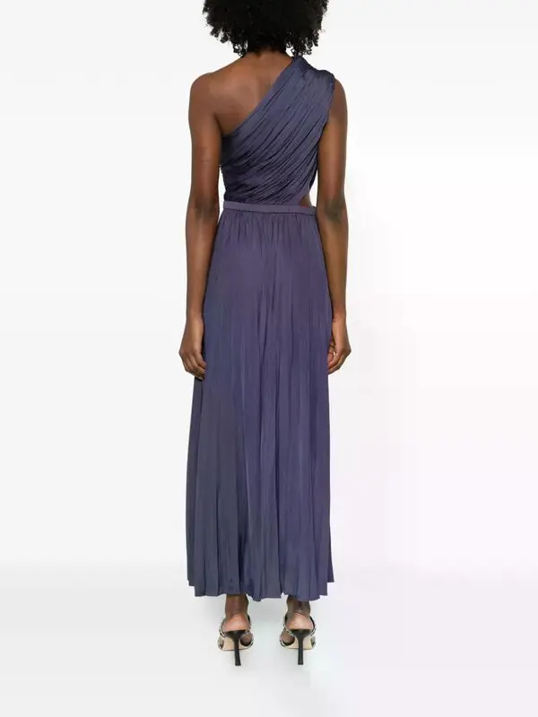 Maje One-shoulder Pleated Midi Dress