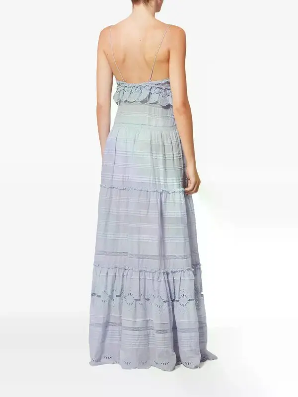 MARANT ETOILE Paule Embroidered Maxi Dress - Blue