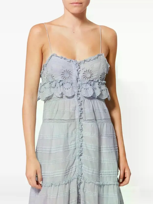 MARANT ETOILE Paule Embroidered Maxi Dress - Blue