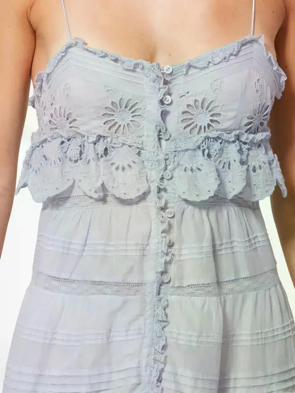 MARANT ETOILE Paule Embroidered Maxi Dress - Blue