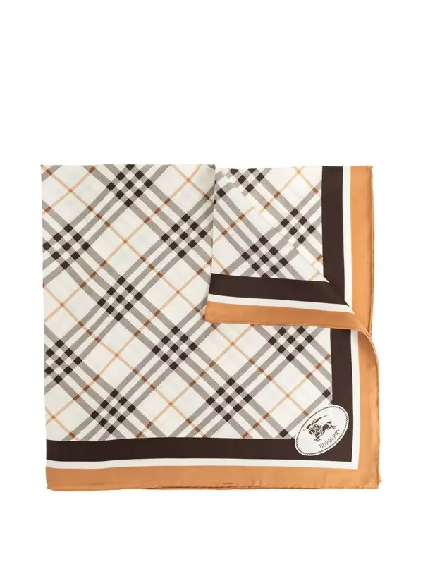 Burberry Check Wool Foulard - White